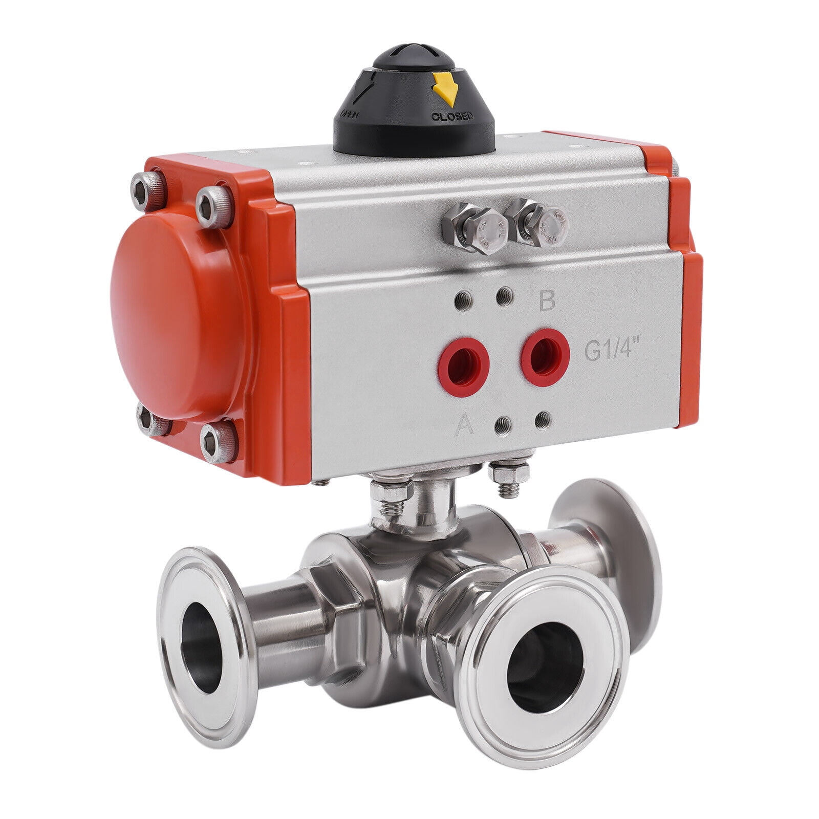 1" Sanitary Ball Valve Clamping Pneumatic Ball Valve - 304 Stainless ...