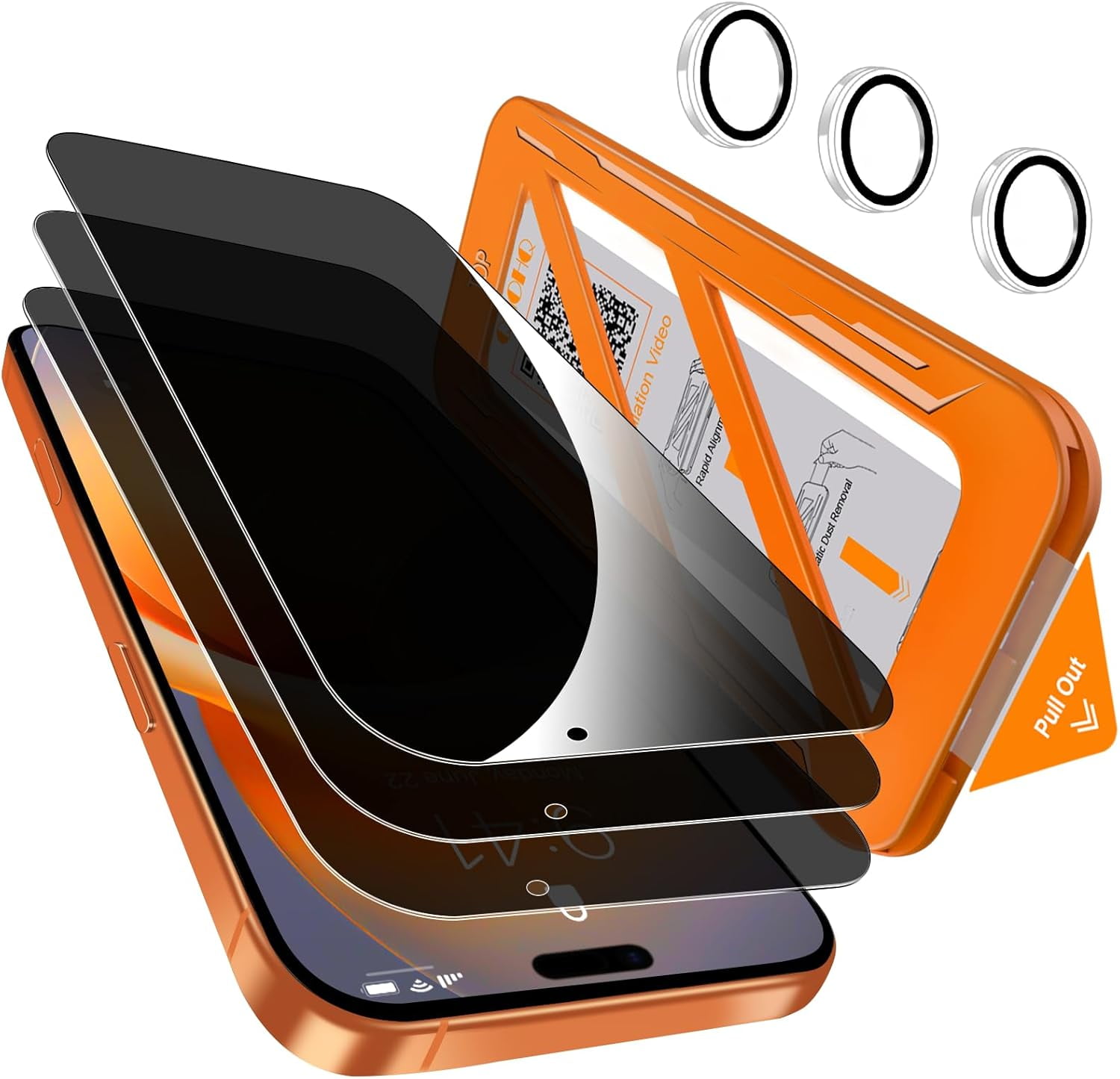 1-Second Auto-Install] 3 Pack Privacy Screen Protector for iPhone 17 ...