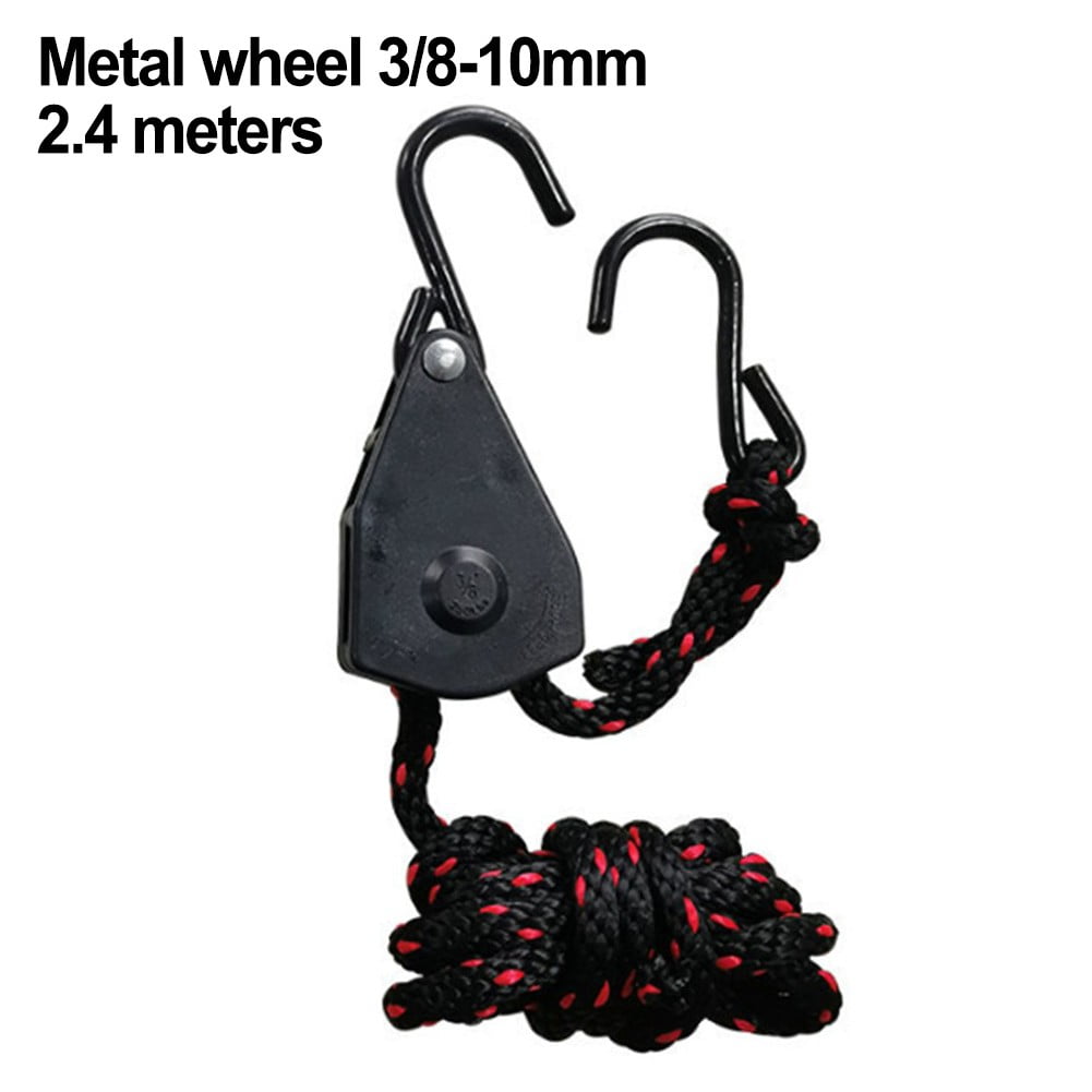 1 Set 1/4 3/8 Inch Pulley Adjustable Rope Fastener Hangers Tensioner ...