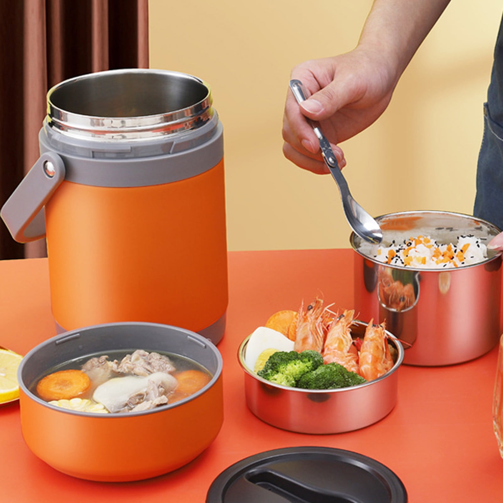 1 Set 1.6/2.0L Insulation Bucket Stackable Large Capacity Rust-proof ...