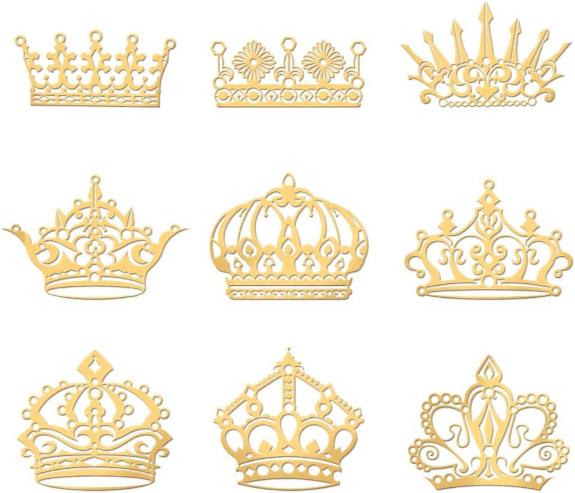 1 Set 1.6x1.6 Inch Crown Pattern Metal Stickers - Vintage Self Adhesive ...