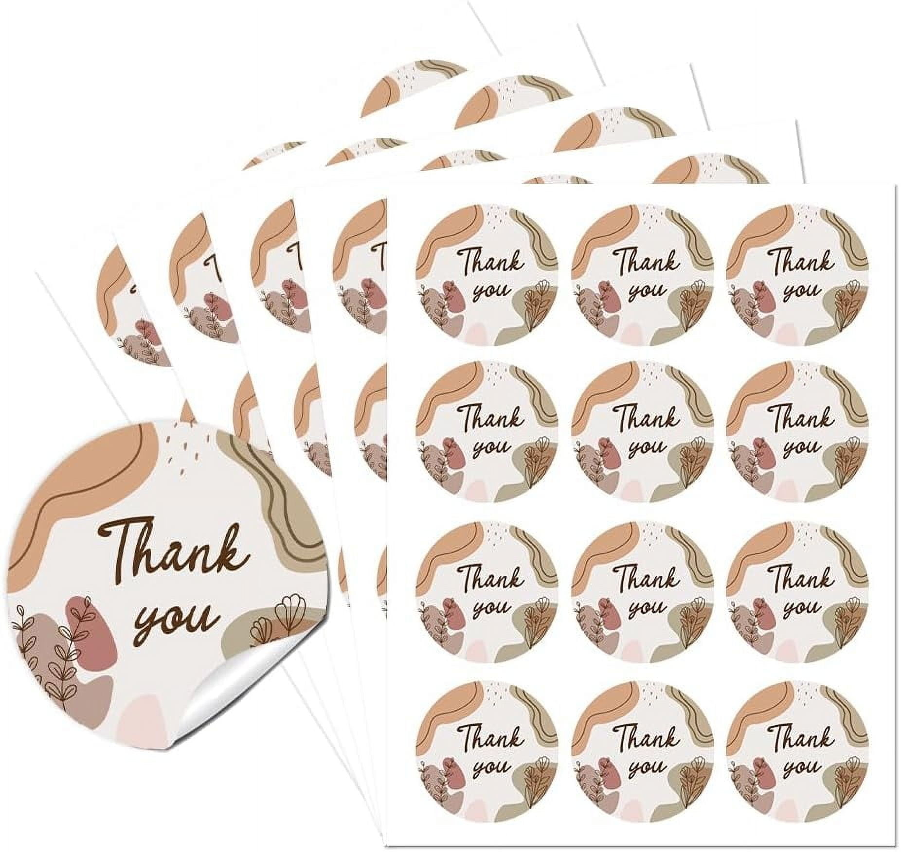 1 Set 1.97 Inch Boho Round Thank You Sticker Labels 60Pcs Self-Adhesive ...