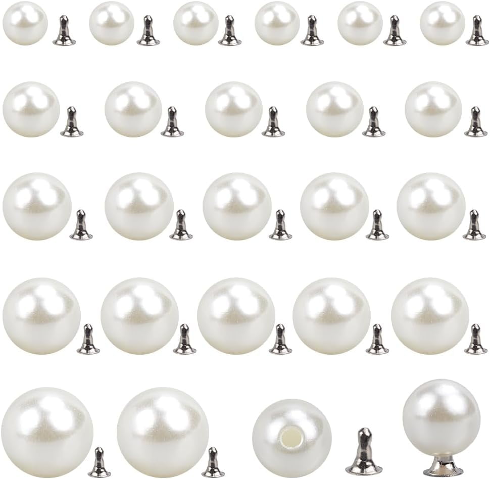 1 Set 1 Box 100 Sets Button Replacement No Sew Decorative Pearl Buttons ...