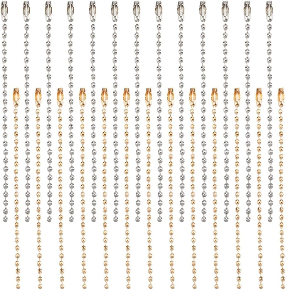 1 Set 1 Box 200Pcs 4 Inch Ball Chain Keychain Bulk Ball Bead Key Chains ...