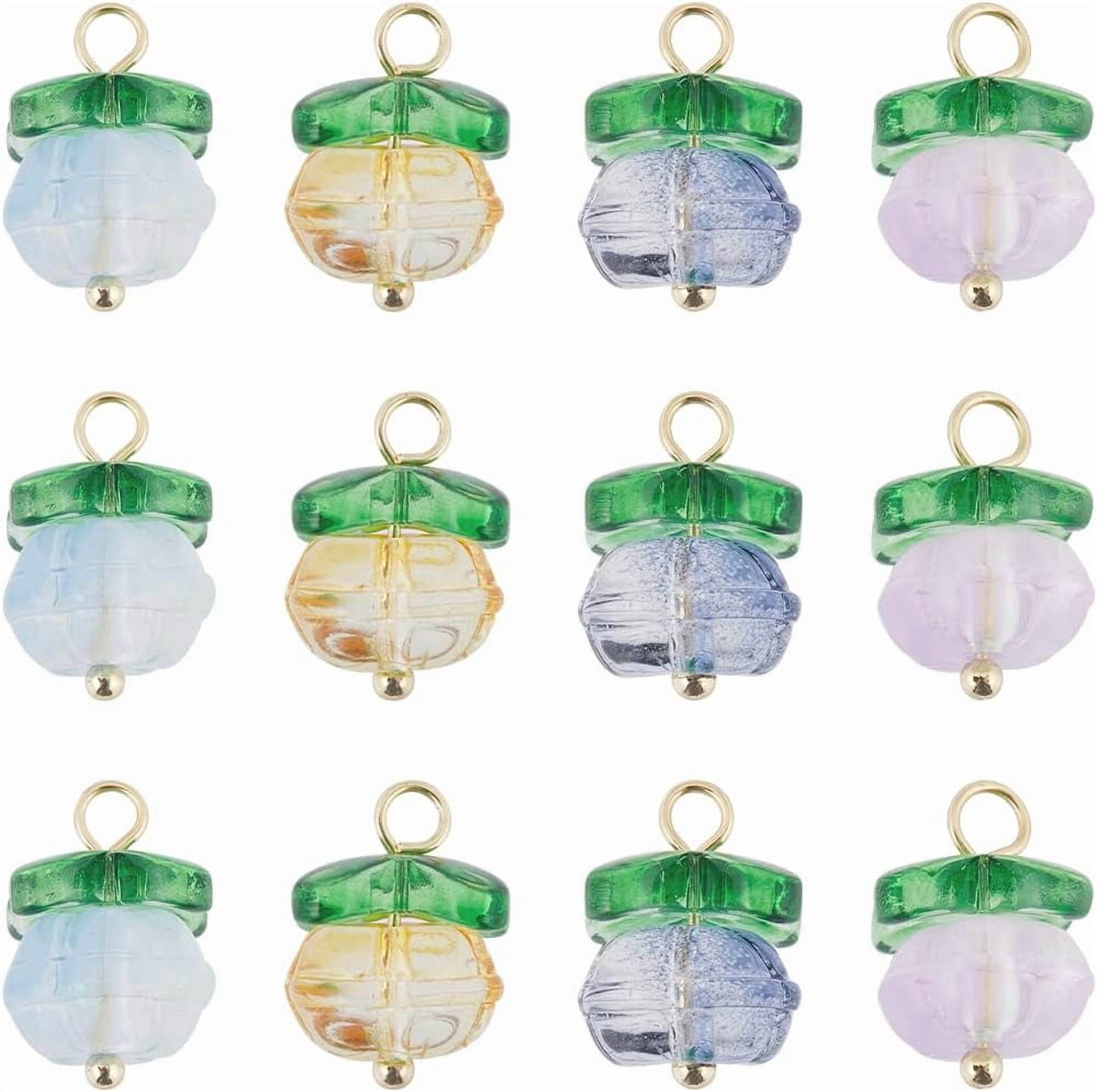 1 Set 1 Box 32Pcs 4 Colors Glass Pumpkin Charms Lampwork Charm Colorful ...