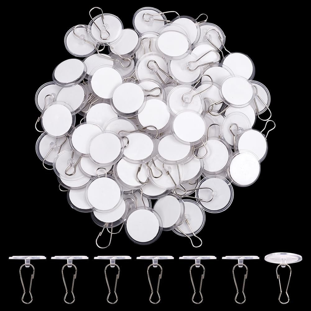 1 Set 1 Box 80 Pack Self Adhesive Ceiling Hook Transparent Wall Hooks ...