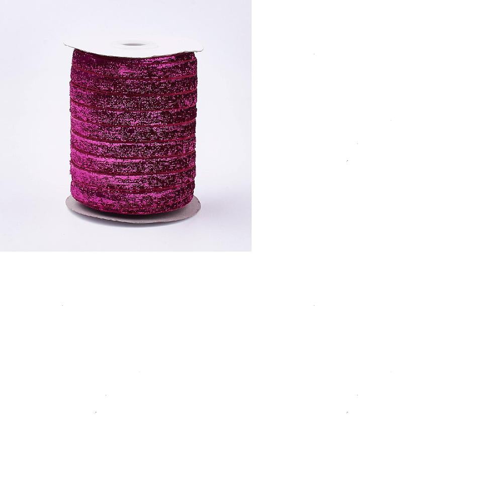 1 Set 1 Roll Glitter Sparkle Ribbon Polyester & Nylon Ribbon Deep Pink ...