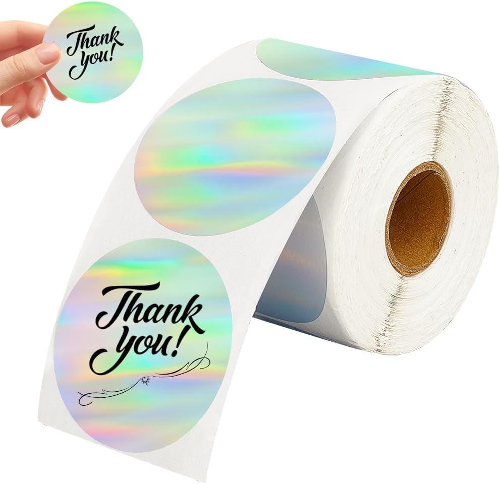 1 Set 1 Roll Paper Holographic Thermal Printable Label Stickers Self ...