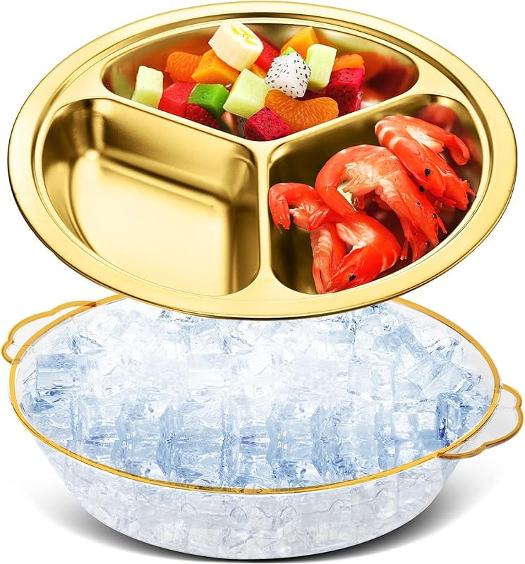 1 Set 10" Chilled Serving Tray Divided for Parties with Compartments ...