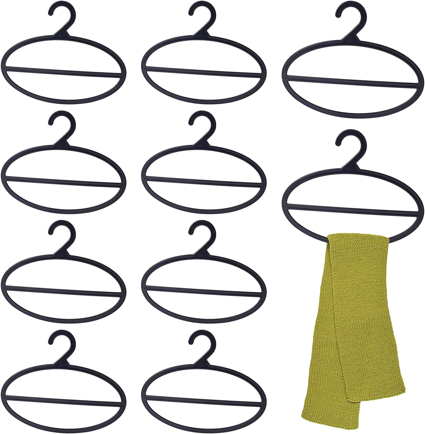 1 Set 10 Packs Black Scarf Hanger Scarf Holder Organizer Space Saving ...