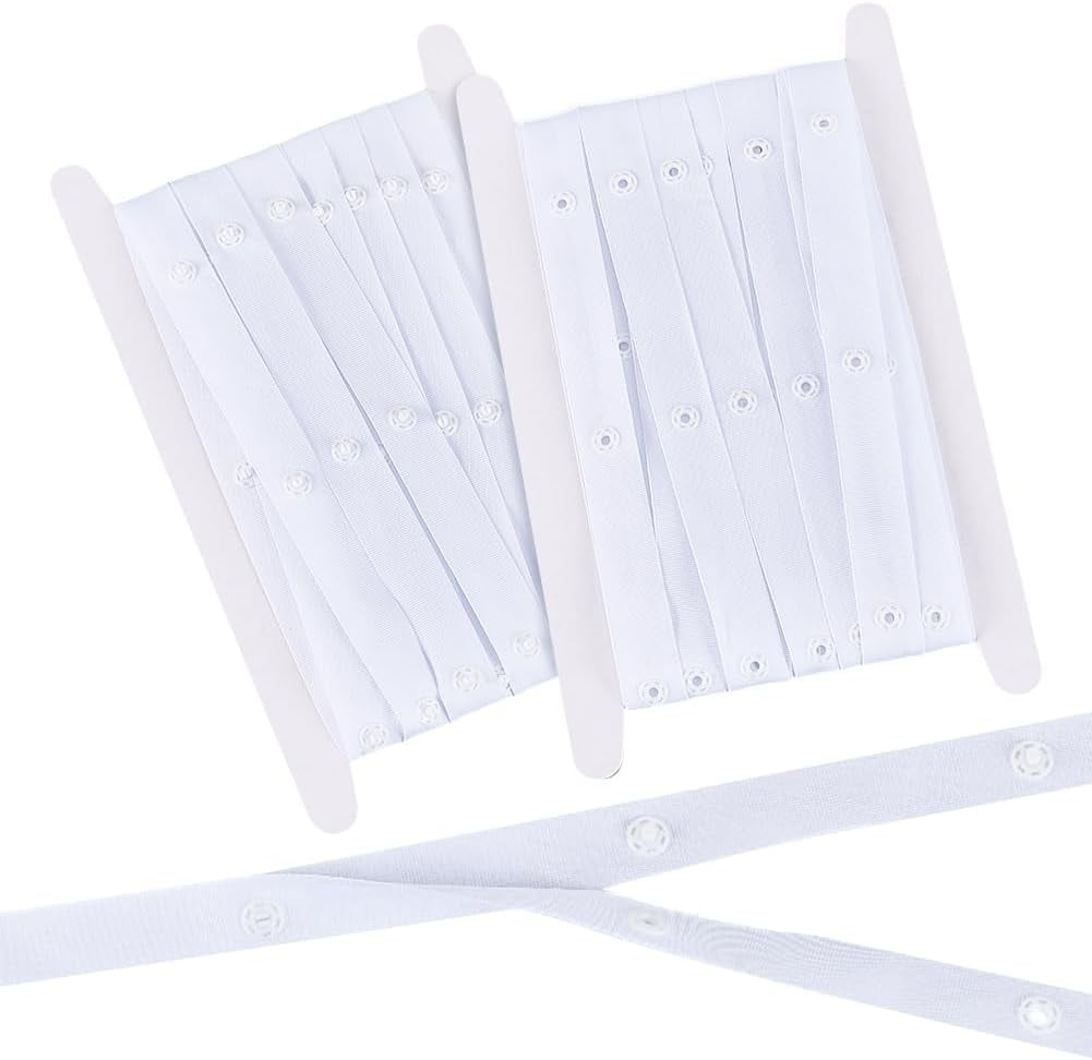 1 Set 10 Yards Sewing Snap Tape Trim 0.7 Inch White Snap Button Tape ...