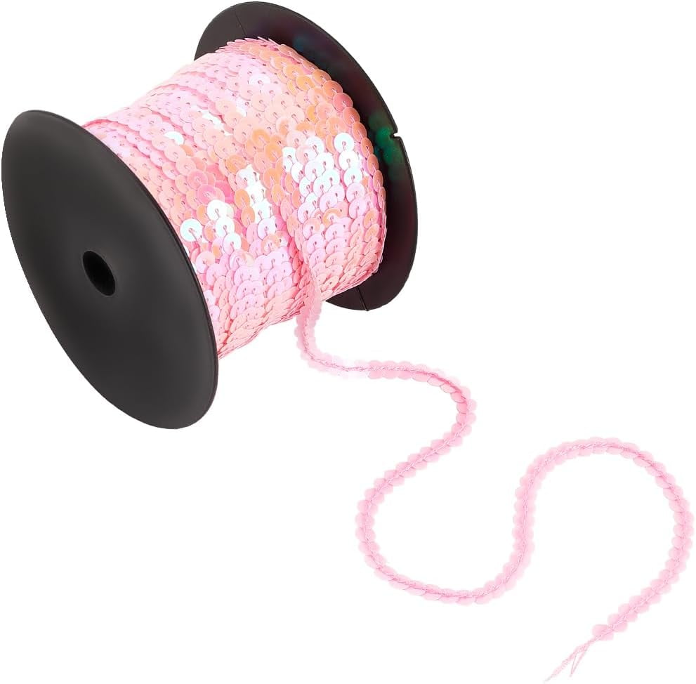 1 Set 100 Yards 6mm Flat Sequin Strips Pink Sequin Ribbon Trim ...