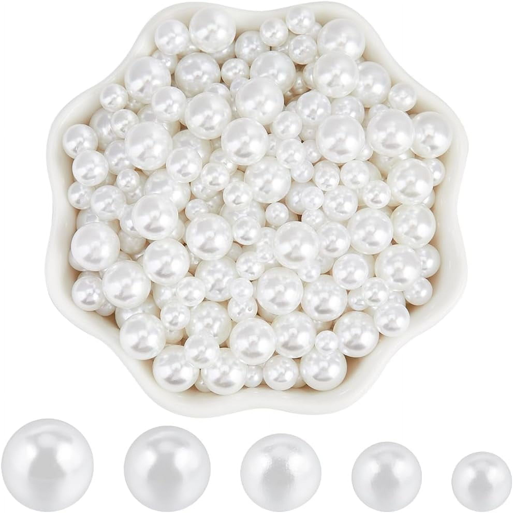 1 Set 1000Pcs 5 Sizes Faux Pearls Beads No Hole Pearl Beads ABS ...