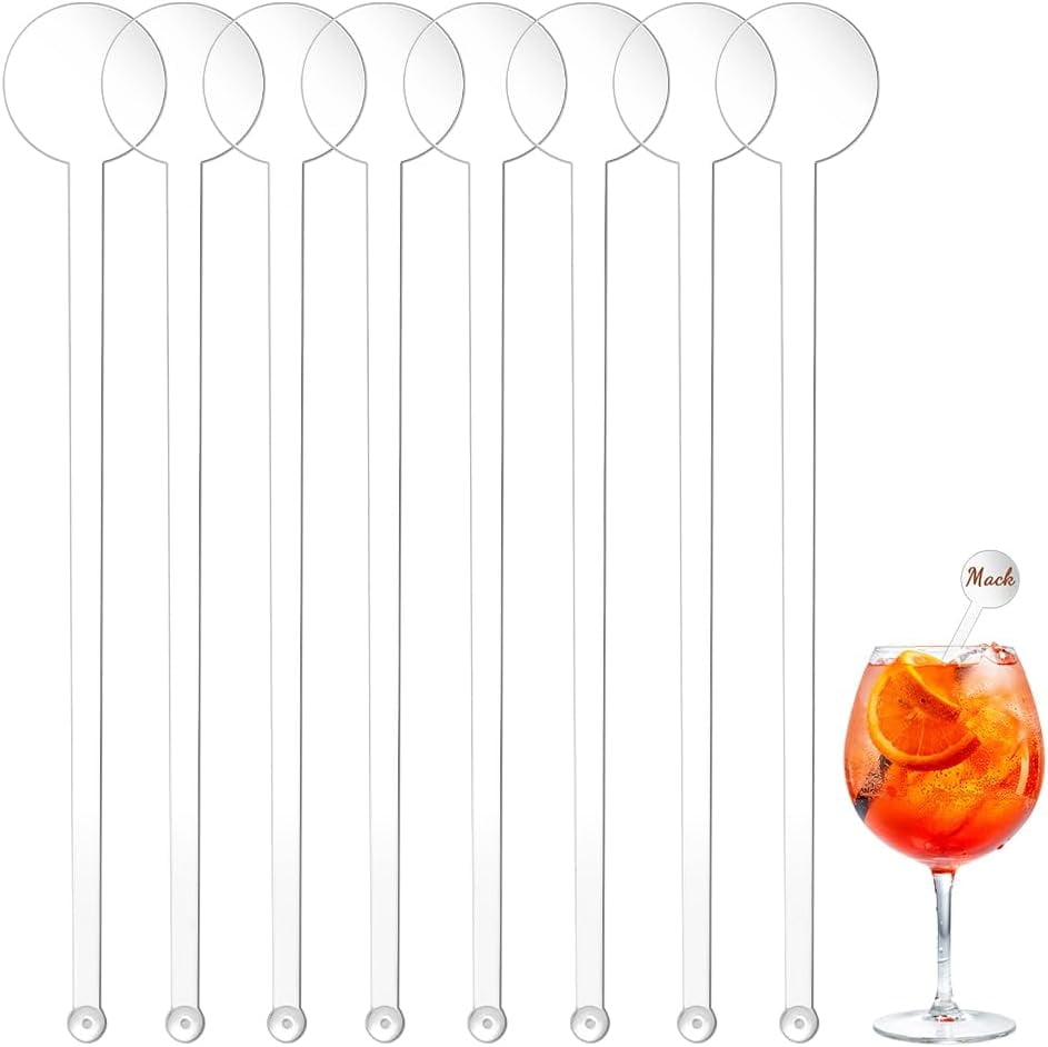 1 Set 100Pcs Cocktail Swizzle Sticks Clear Drink Stirrer Swizzle Stick ...