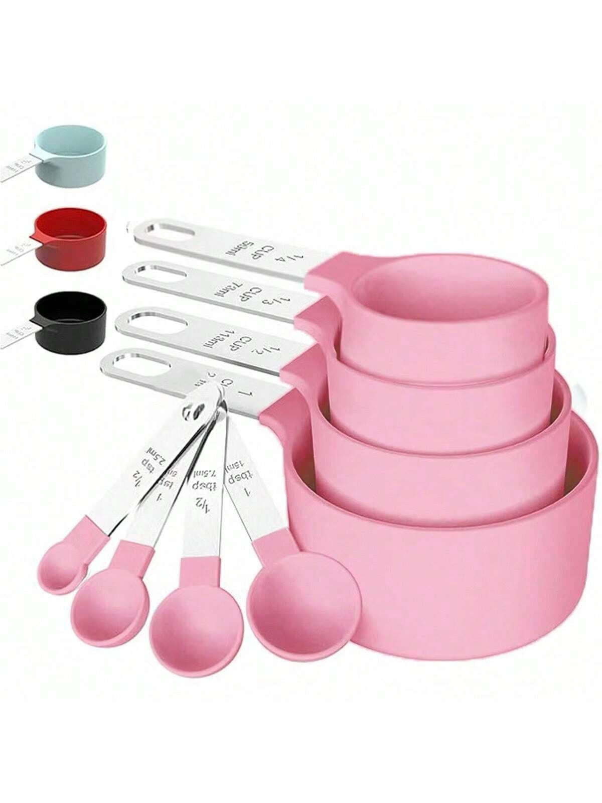 1 Set 10PCS Stainless Steel Handled Multi Functional Plastic Measuring ...