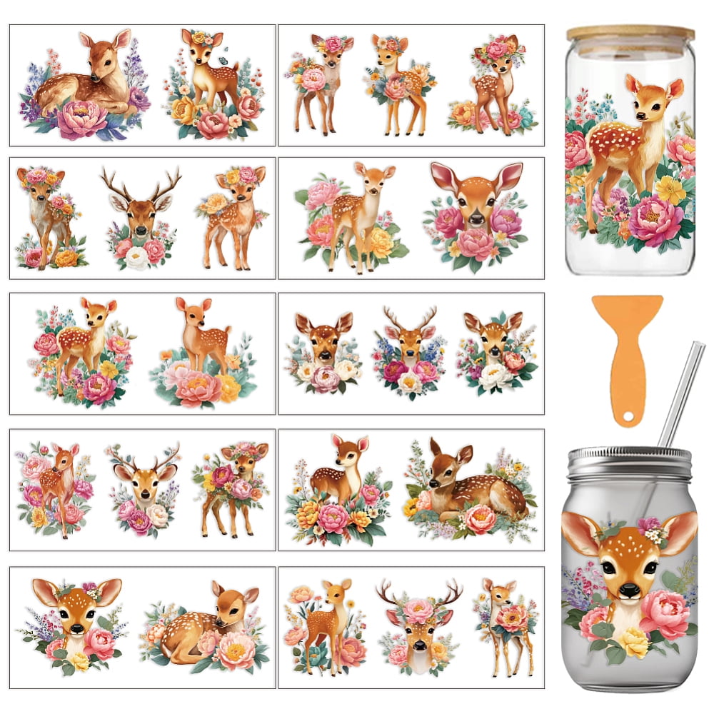 1 Set 10Pcs 10 Styles PVC DIY Heat Transfer Paper for UV Sublimation ...