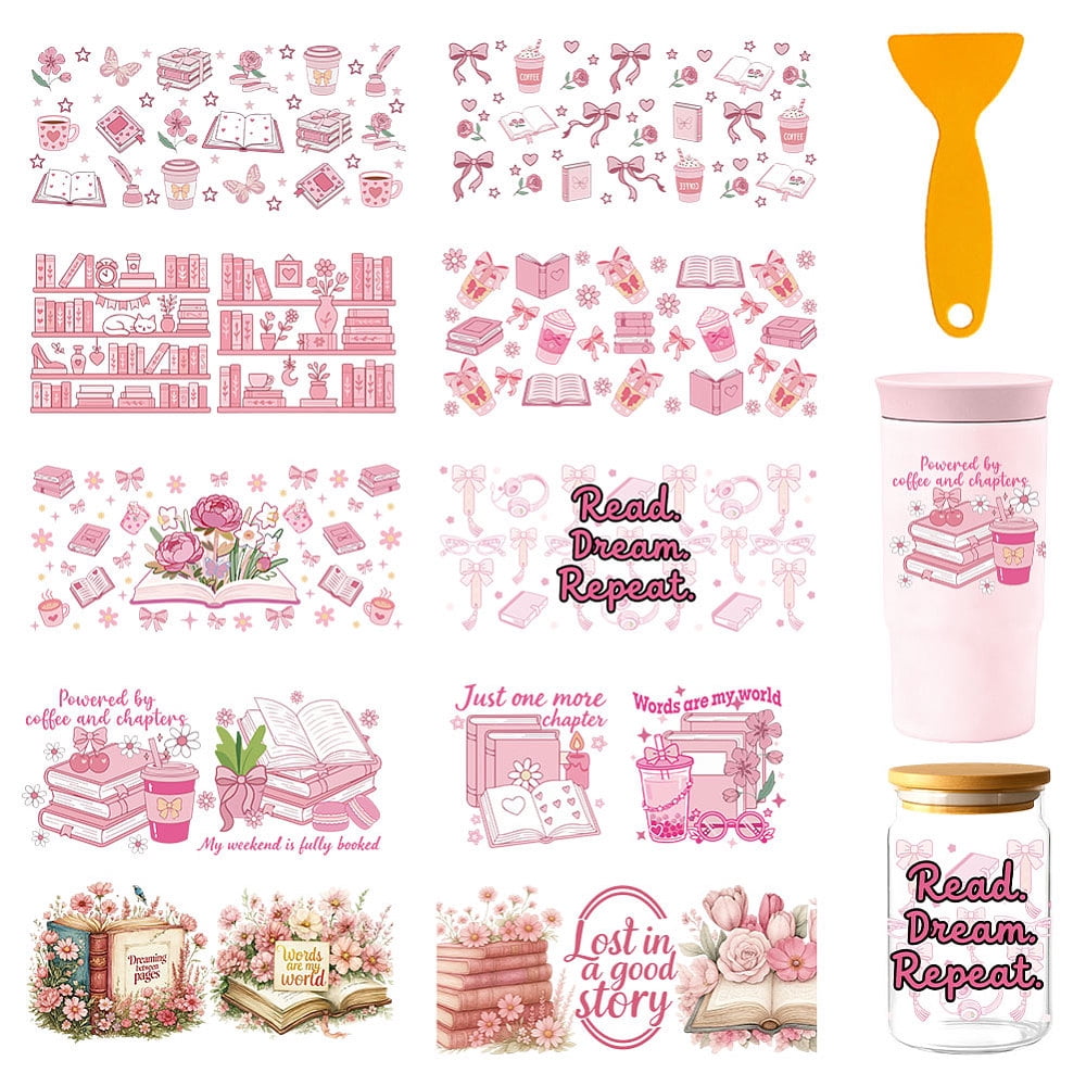 1 Set 10Pcs 10 Styles PVC DIY Heat Transfer Paper for UV Sublimation ...