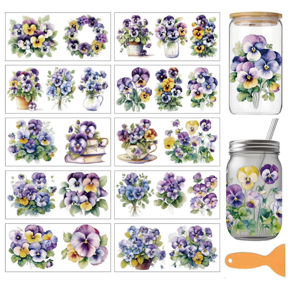 1 Set 10Pcs 10 Styles PVC DIY Heat Transfer Paper for UV Sublimation ...