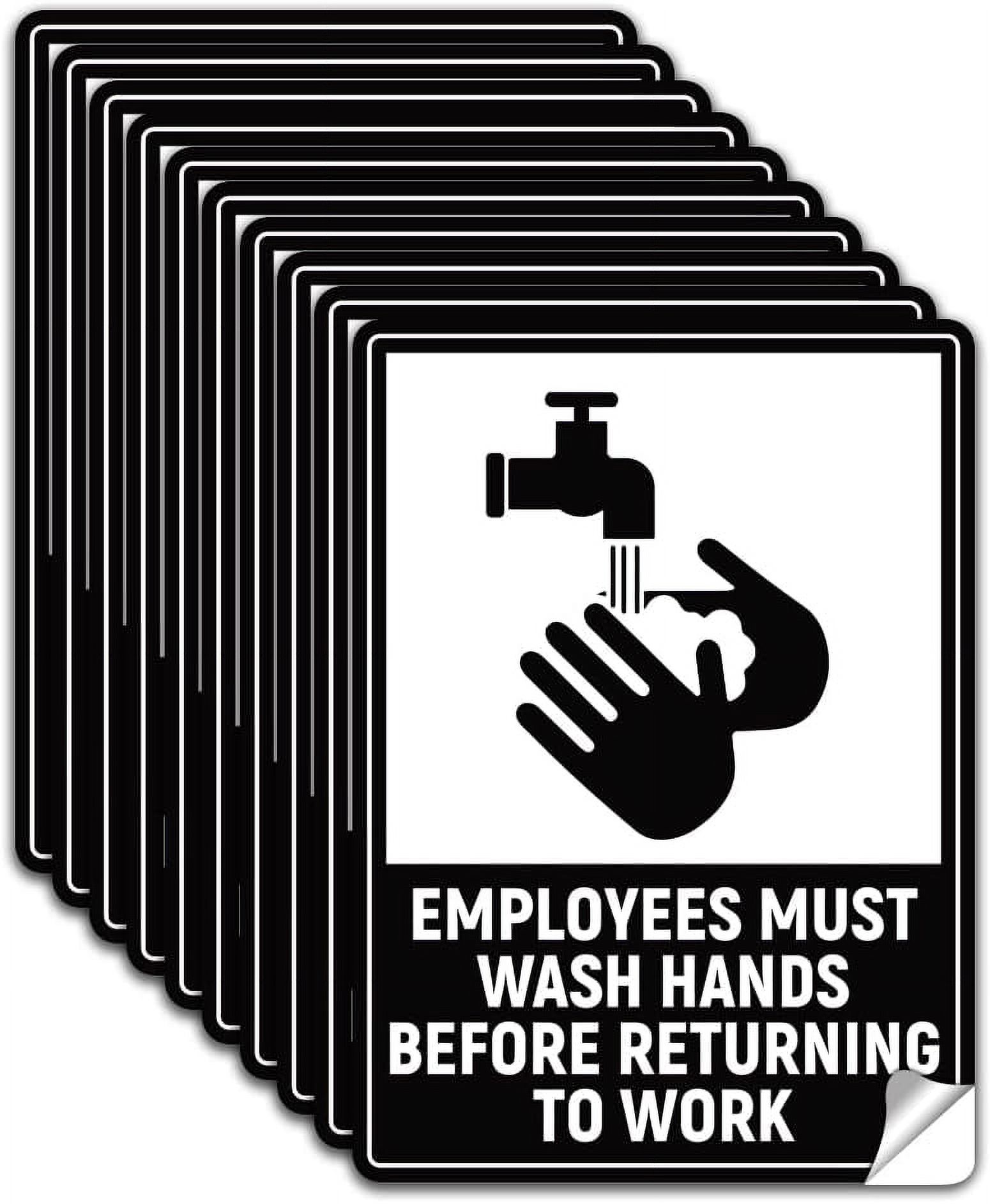 1 Set 10Pcs Employees Must Wash Hands Before Returning to Work Sign ...