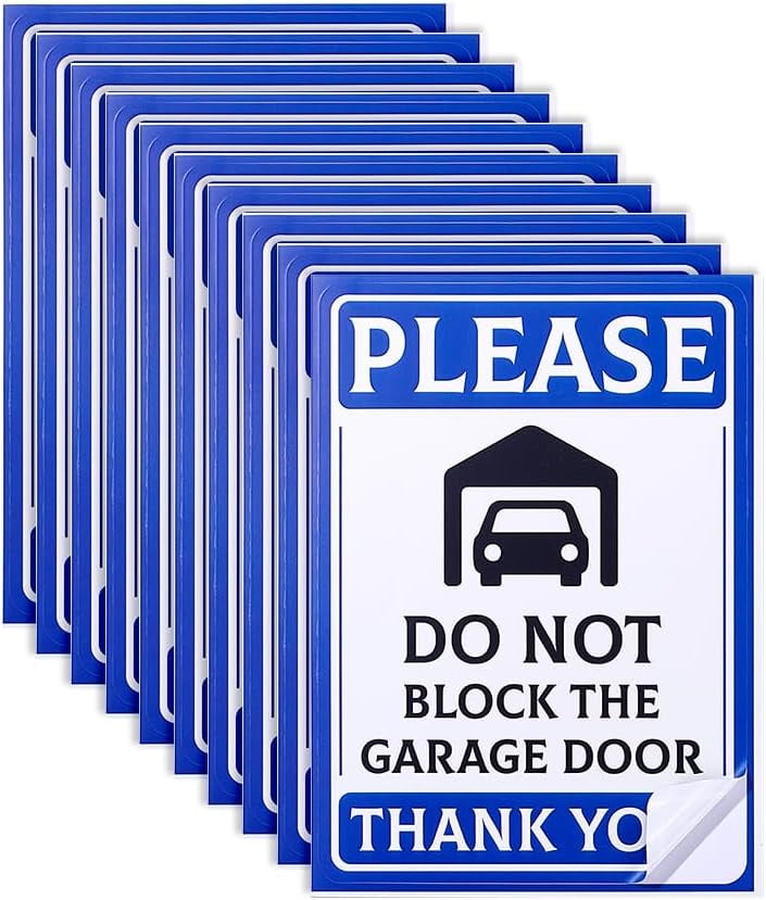 1 Set 10Pcs PVC Do Not Block Garage Door Sticker Legend "PLEASE DO NOT ...