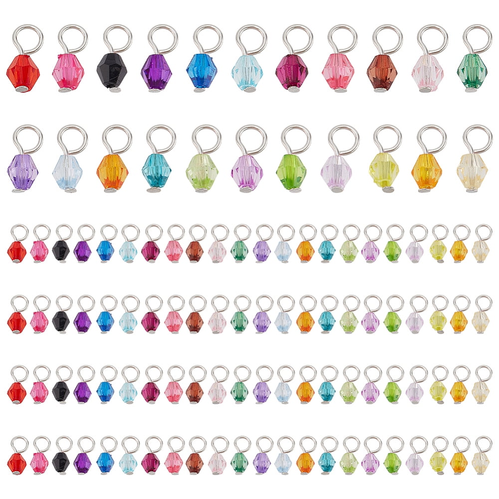 1 Set 110Pcs 22 Colors Acrylic Pendants with Platinum Tone Iron ...