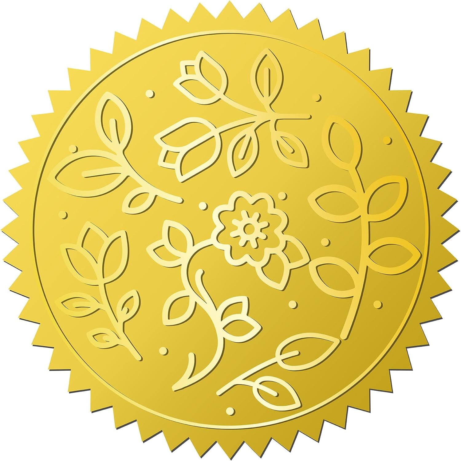 1 Set 12 Sheets Self Adhesive Gold Foil Embossed Stickers Round Dot ...