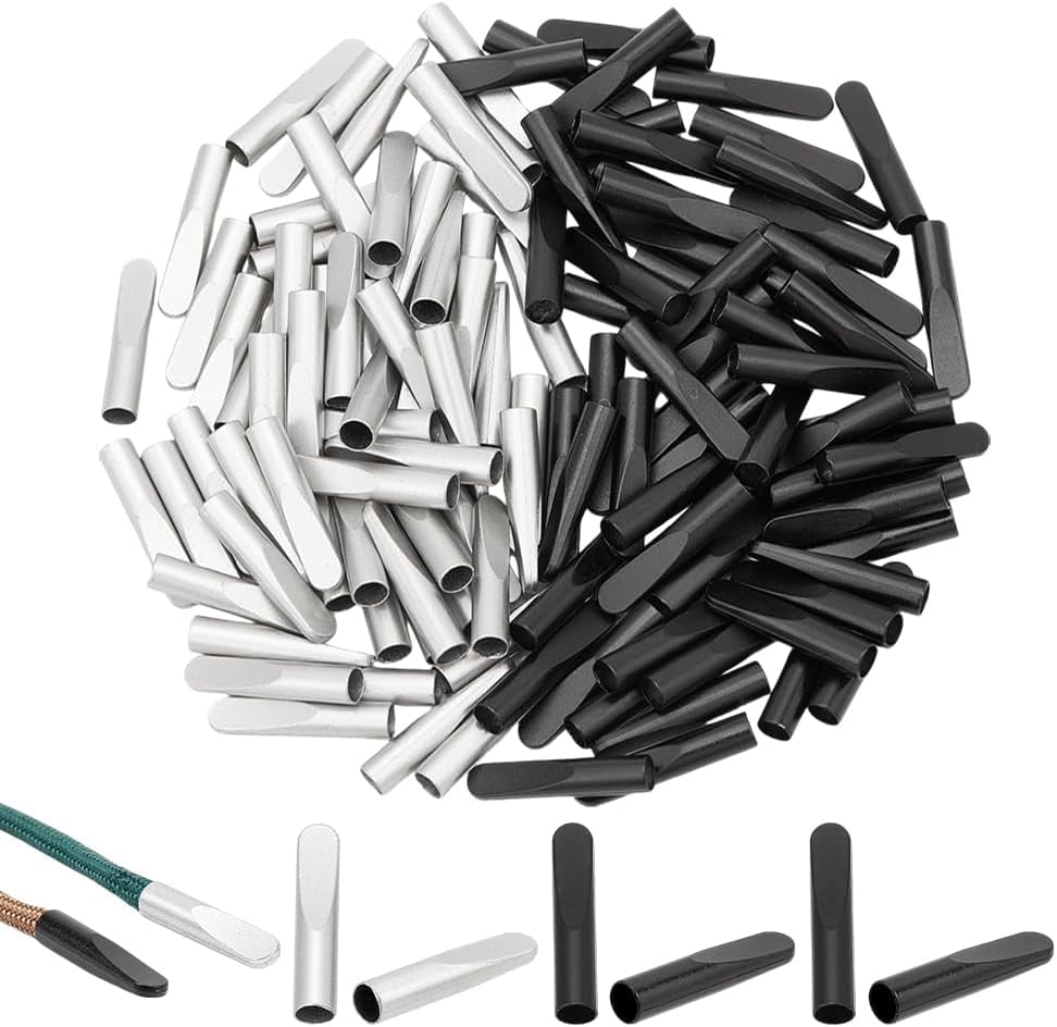 1 Set 120 Pcs 2 Colors Alloy Cord End Lock Metal Cord Locks Drawstring ...