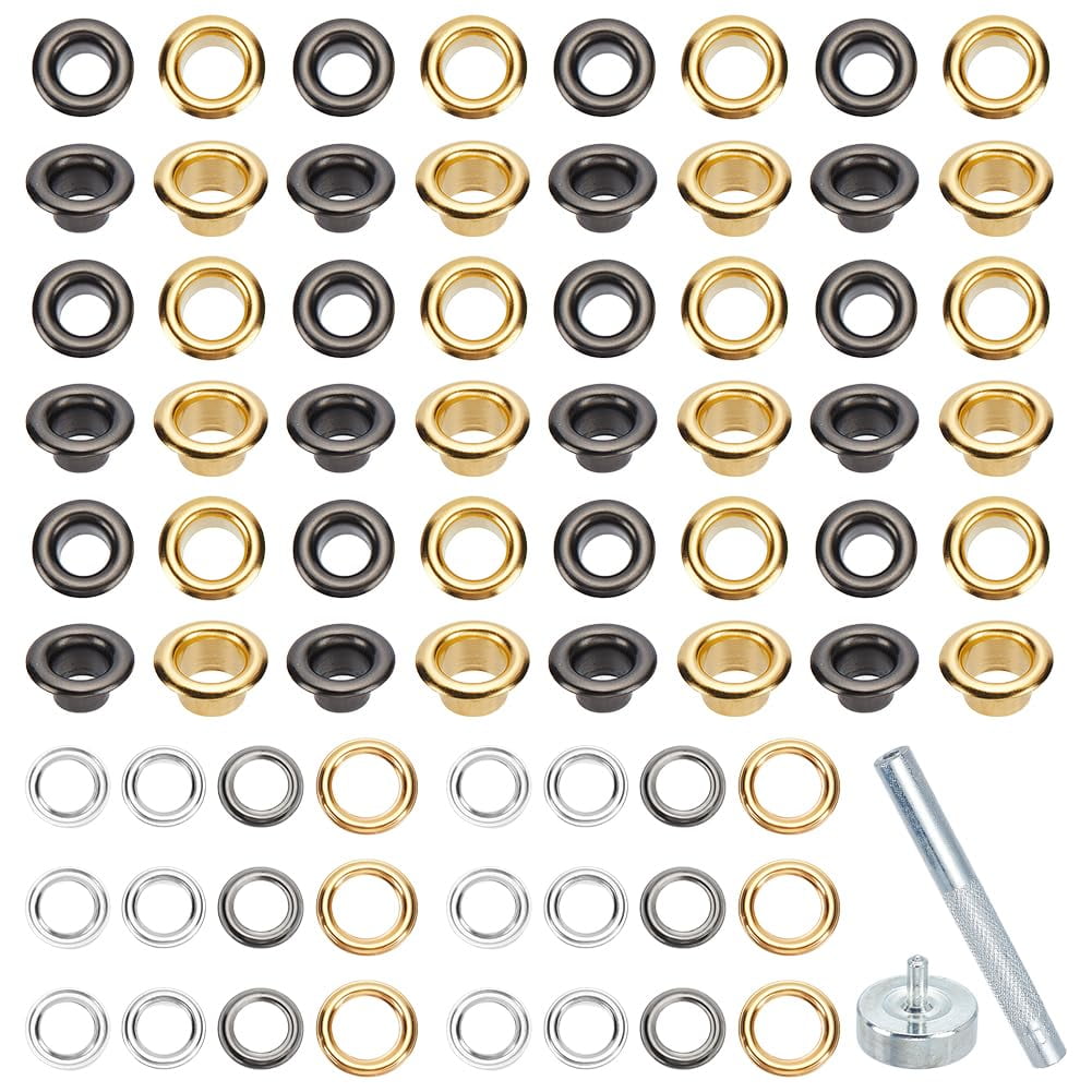 1 Set 120 Sets 2 Colors #8 (1/4") Eyelet Hand Setter Combo Kit with ...