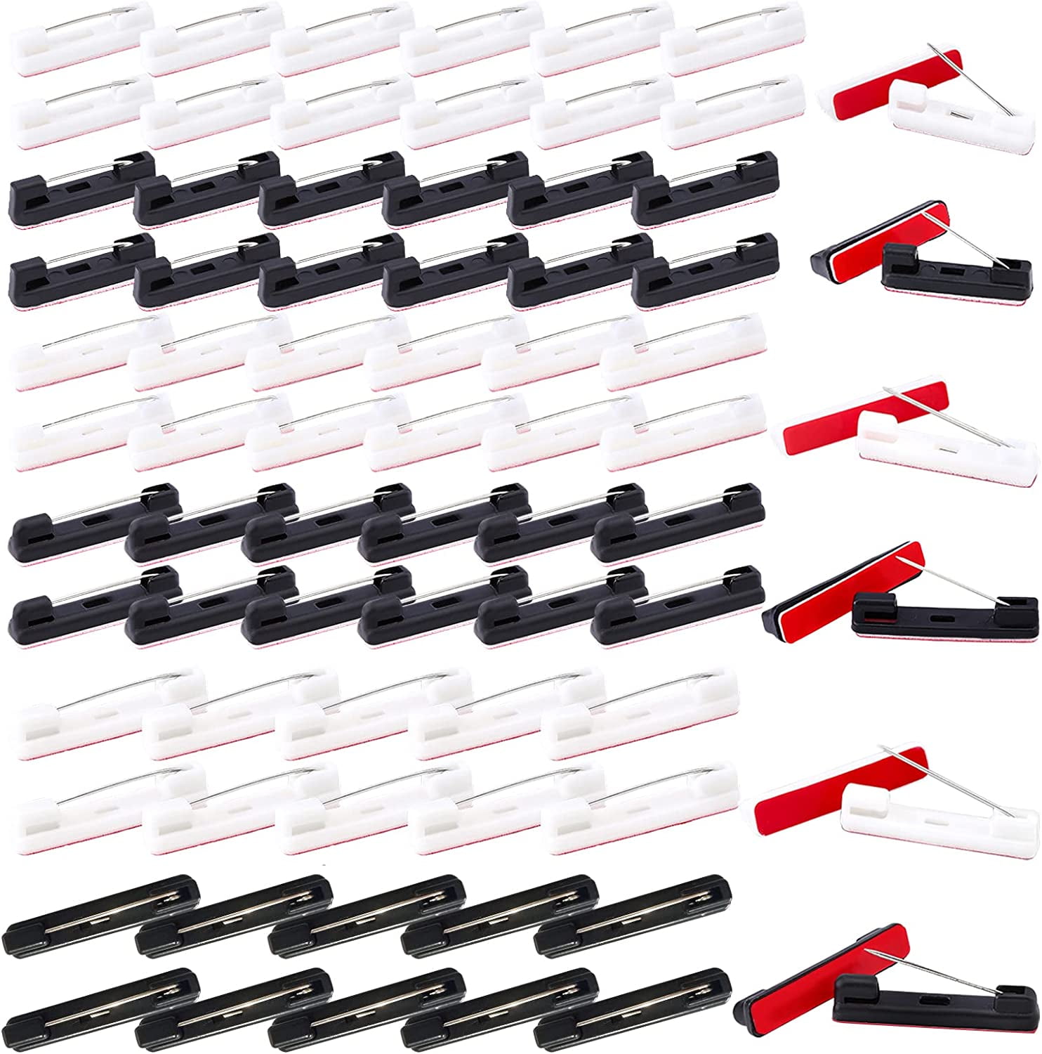 1 Set 120pcs Safety Pin Bar 3 Sizes Self-Adhesive Safety Pins Black ...