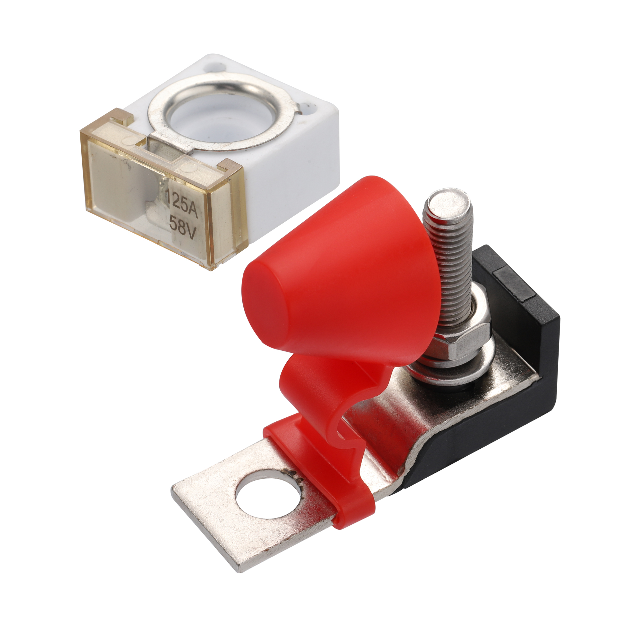 1 Set 125A Battery Fuse Terminal Fuse Block Kit Fuse Max Voltage 58V ...