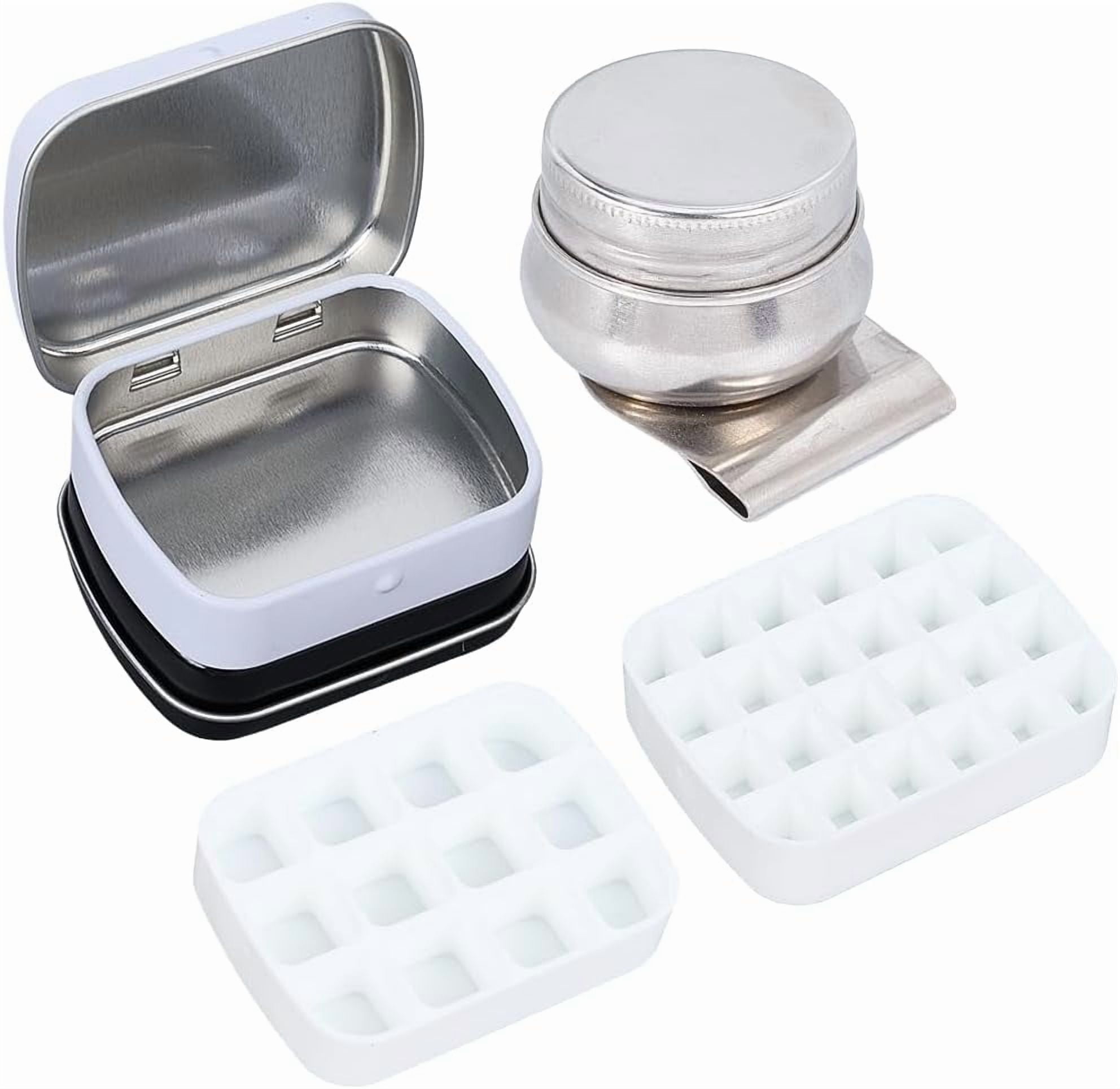 1 Set 126-Well Mini Watercolor Palette Set Storage Palette Box Metal ...