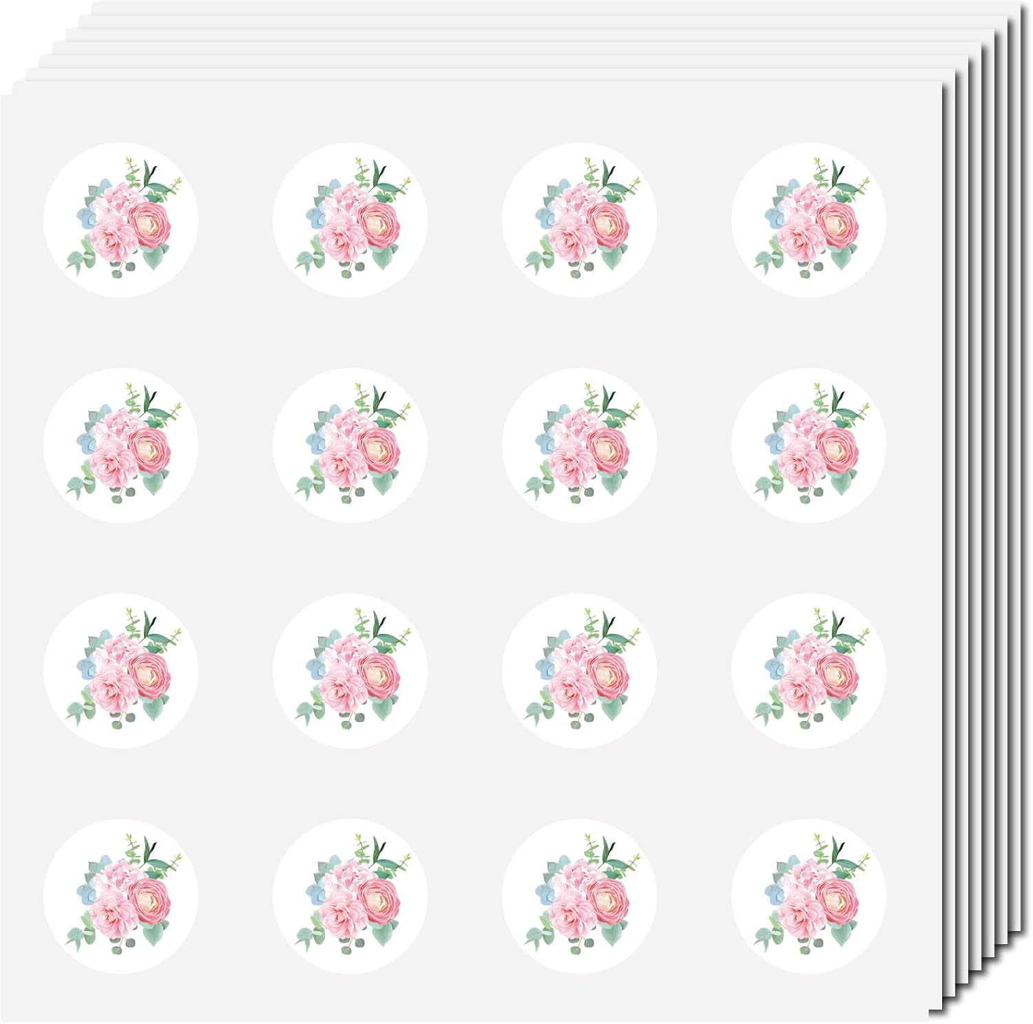 1 Set 128Pcs 8 Sheets Pink Rose Stickers Small Flower Sticker Self ...