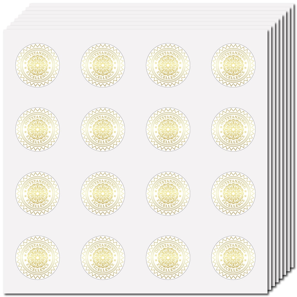 1 Set 128Pcs Certificate Seal Stickers Outstanding Excellence Stickers ...
