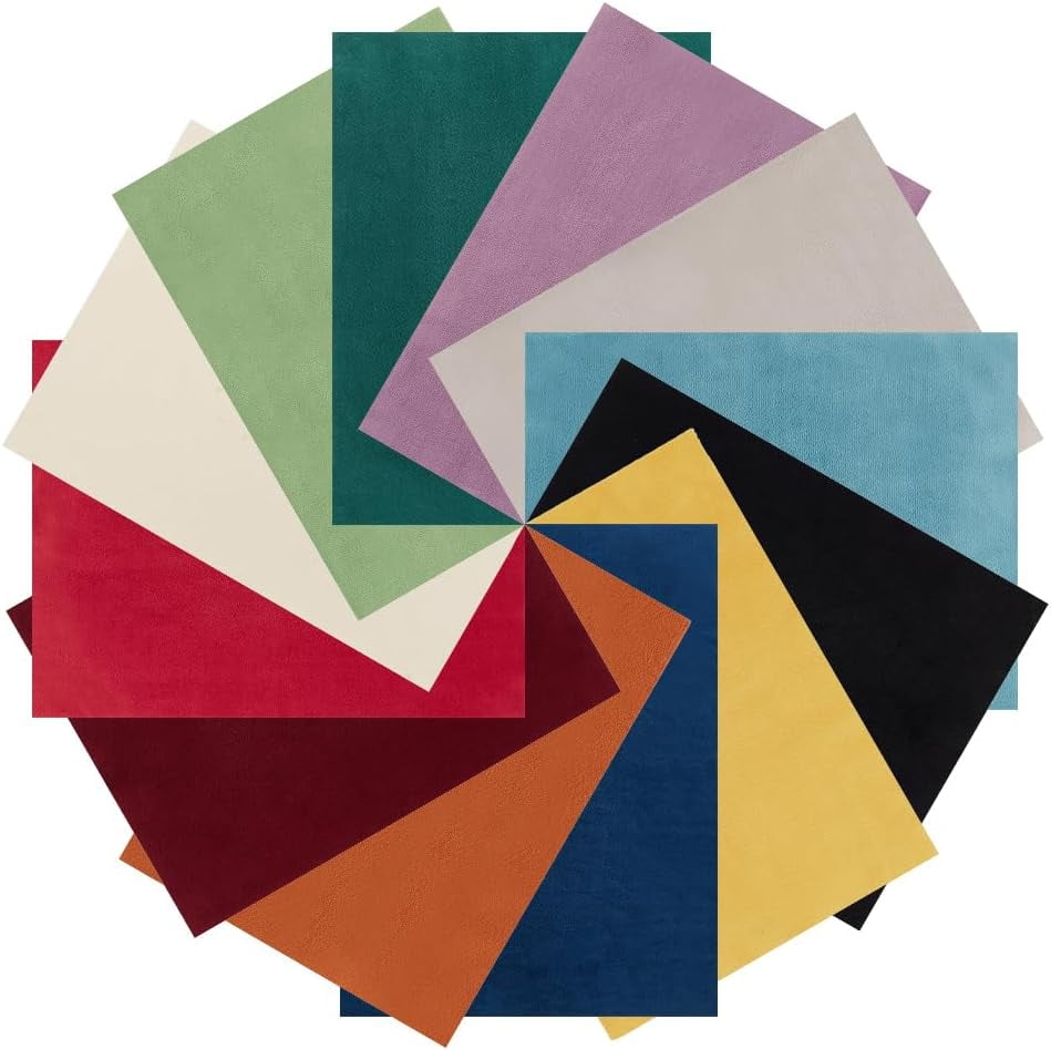 1 Set 12PCS 29x20cm Velvet Fabric Assorted Colors Double-Sided Plush ...