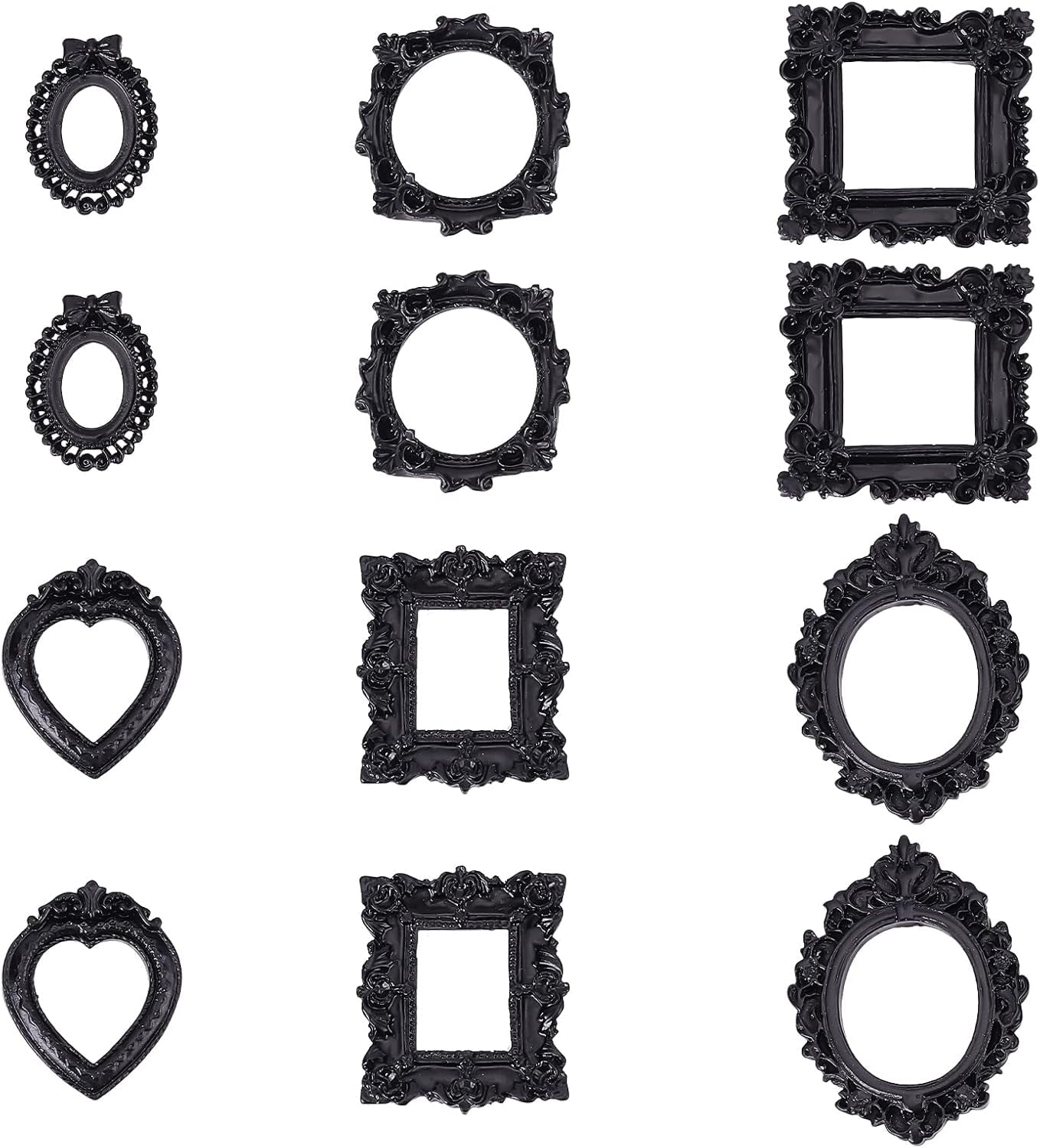 1 Set 12PCS Vintage Resin Picture Frame Props Photo Frame 6 Sizes Frame ...