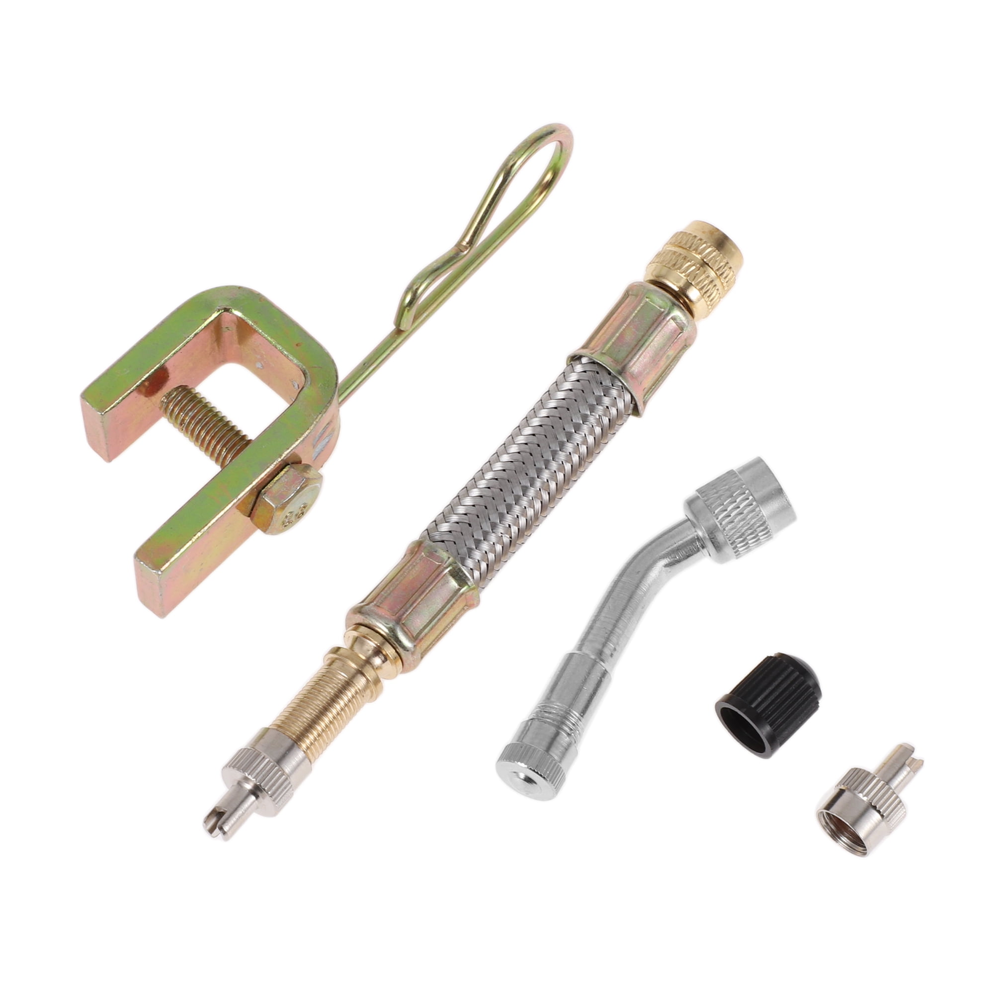 1 Set 135 Degree Copper Tire Valve Extension with Flexible Stainless ...