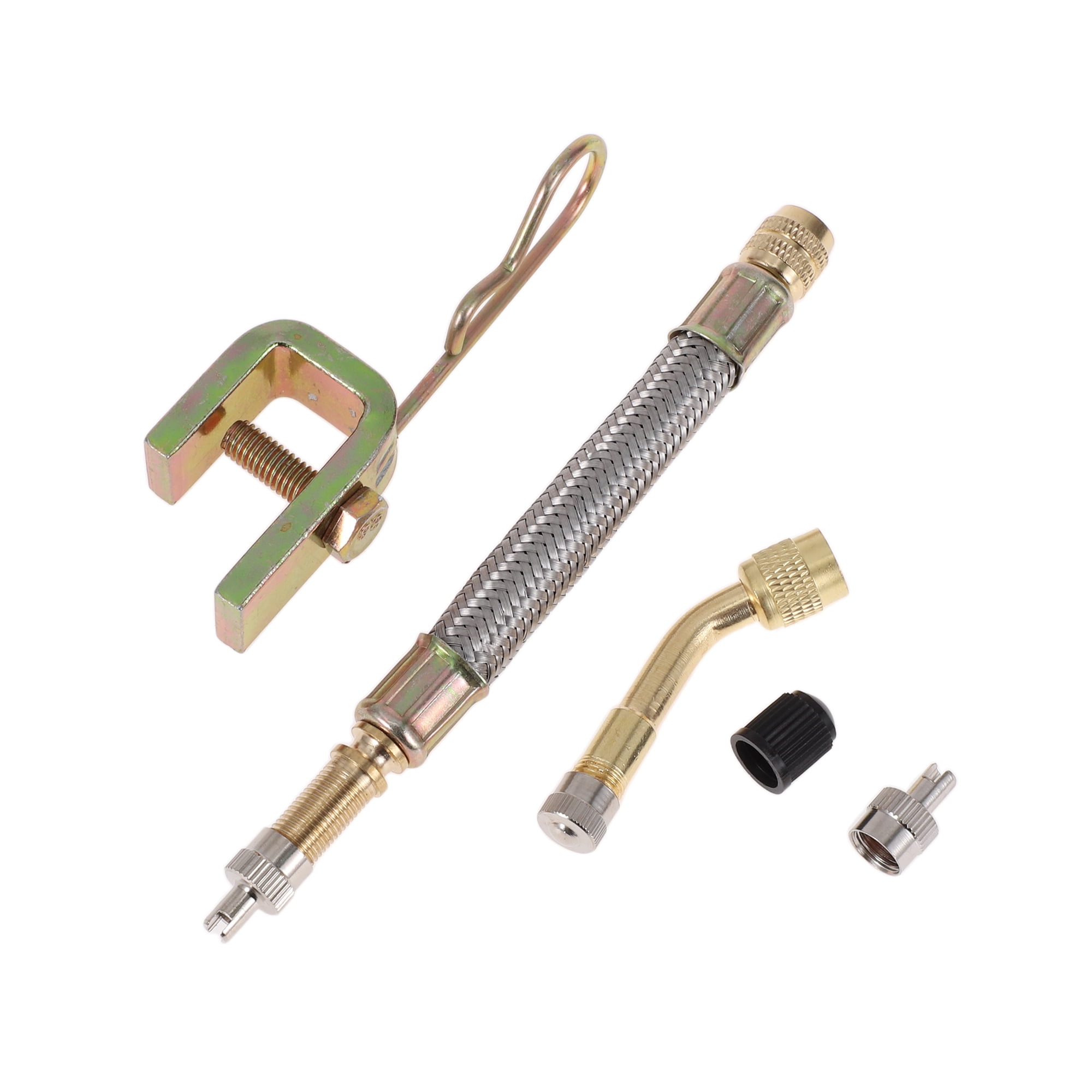 1 Set 135 Degree Copper Tire Valve Extension with Flexible Stainless ...