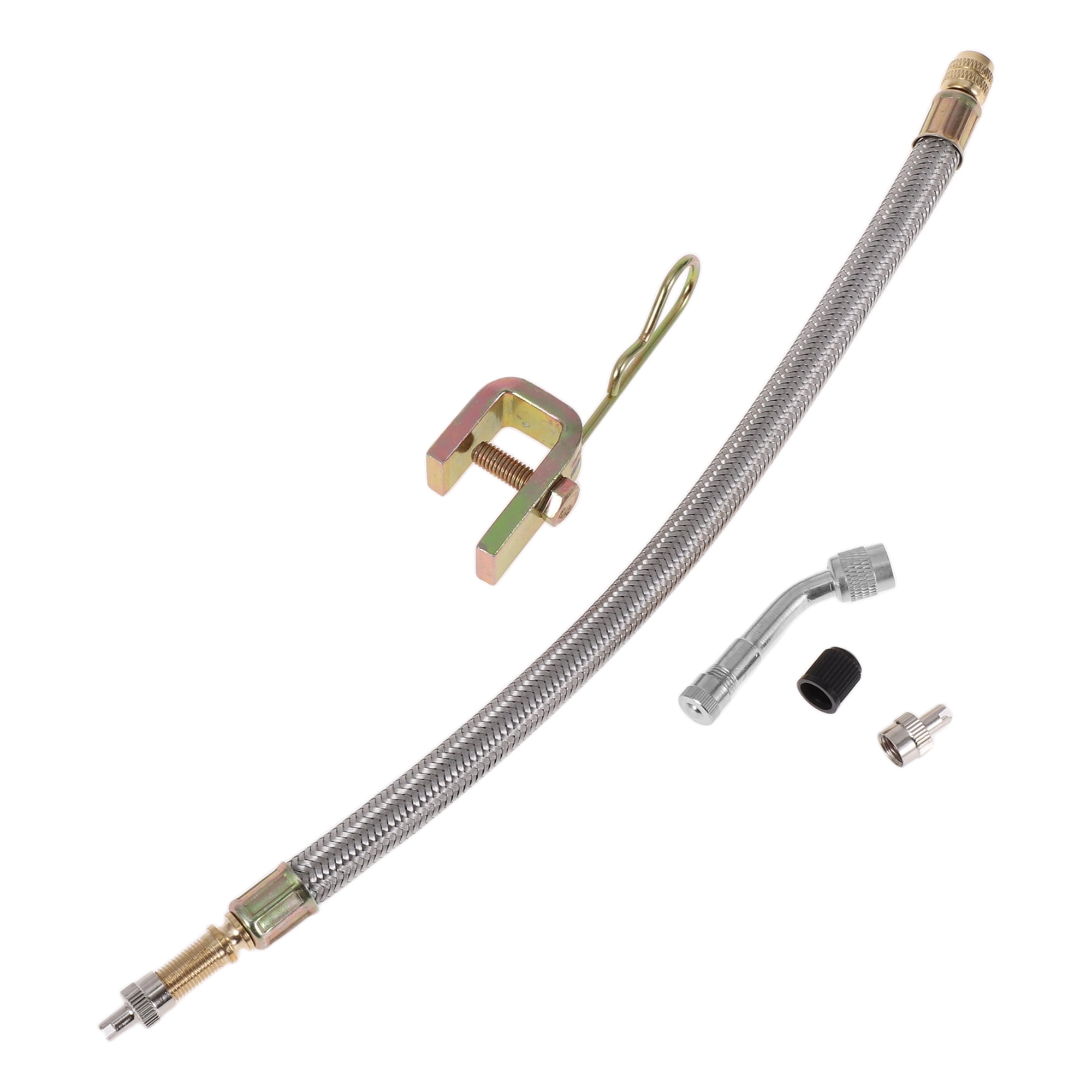 1 Set 135 Degree Copper Tire Valve Extension with Flexible Stainless ...