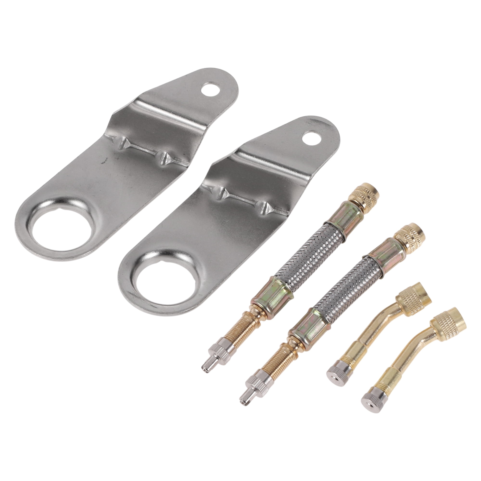 1 Set 135 Degree Copper Tire Valve Extension with Universal Stainless Steel 100mm Tyre Valve ...