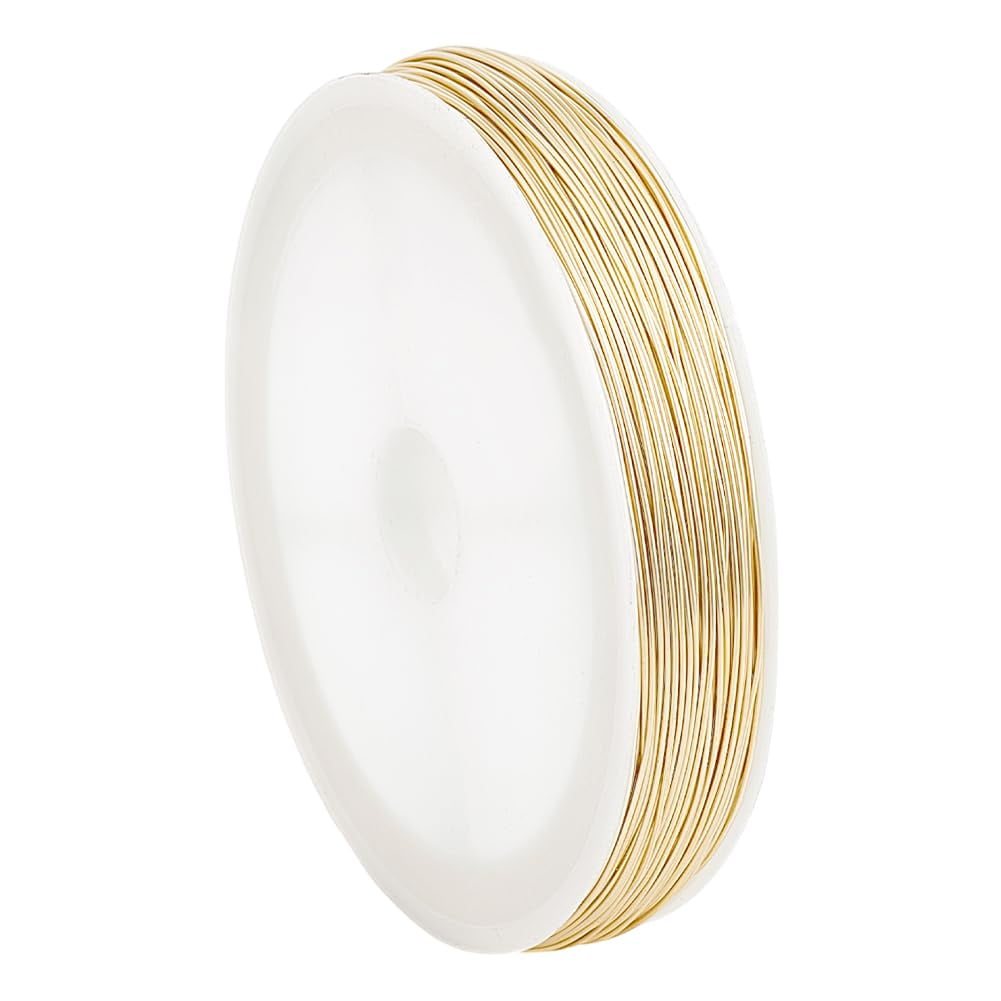 1 Set 14K Gold Plated Copper Wire 180ft 22 Gauge Copper Beading Wire for Bracelet Ankelet ...