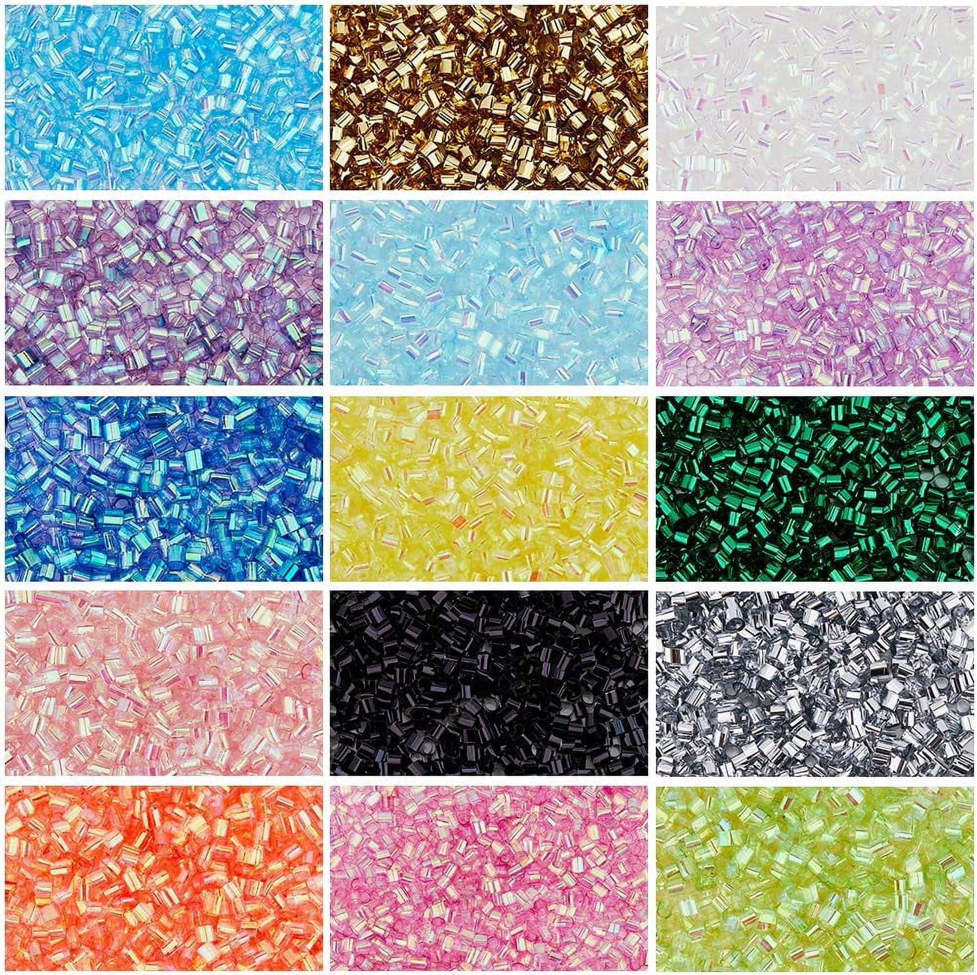 1 Set 15 Colors 180g Crispy Bingsu Beads for Slime About 19050Pcs Iridescent Soft Straw Tube ...