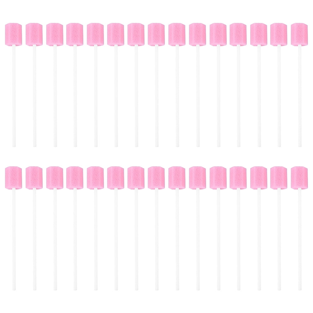 1 Set 150 Pcs Pink Disposable Oral Care Sponge Swabs for Tooth Cleaning ...