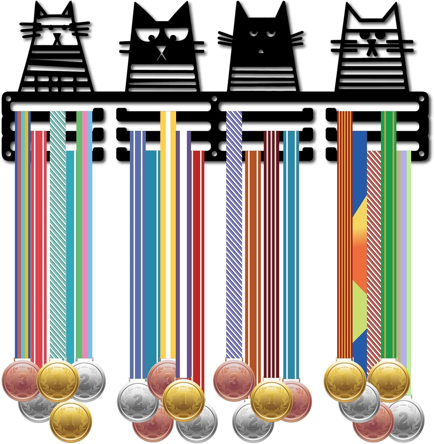 1 Set 150x400mm Iron Medal Hanger Holder Display Wall Rack 3-Line with ...