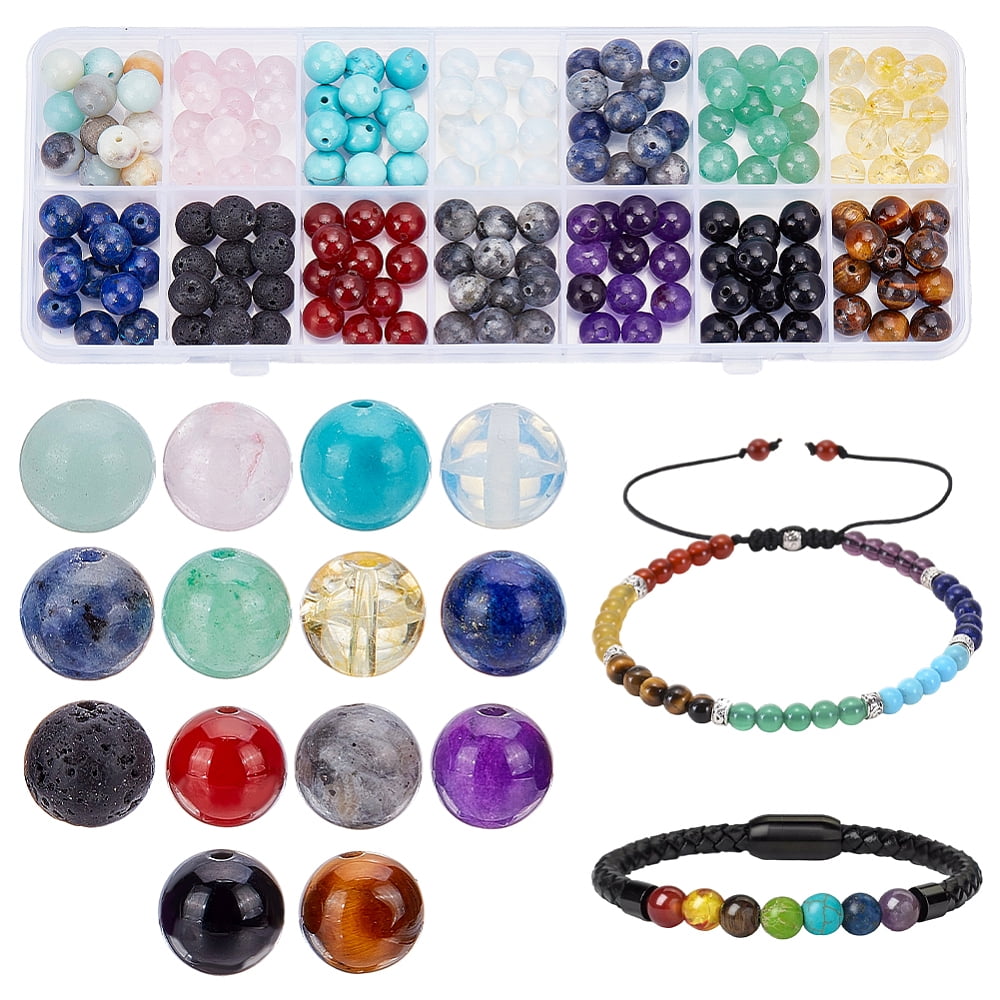 1 Set 168Pcs 14 Styles Natural & Mixed Gemstone Beads Sets Round Mixed ...