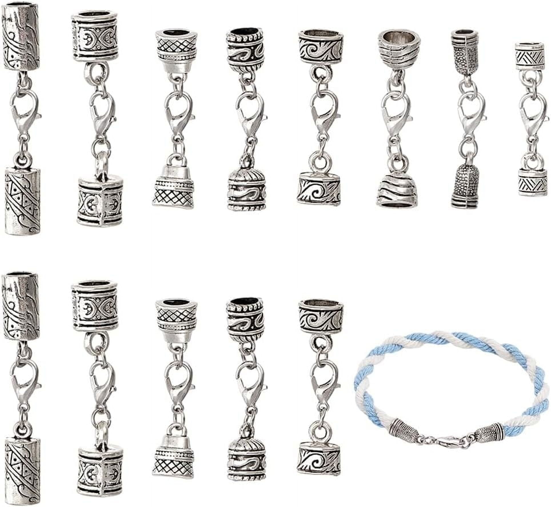1 Set 16pcs 8 Styles Alloy Cord End Caps with Lobster Clasp Leather ...