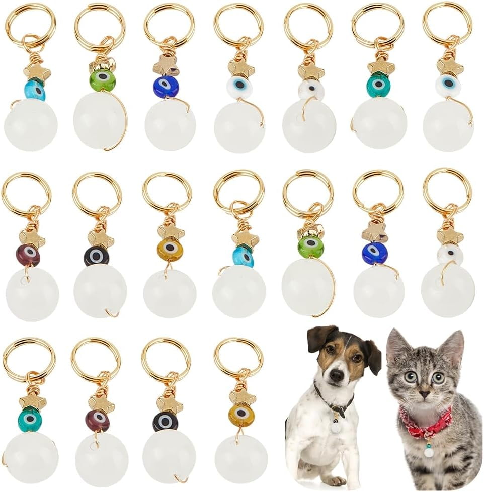 1 Set 18pcs Bead Evil Eye Collar Pendants for Cat Dog Lucky Jewelry ...