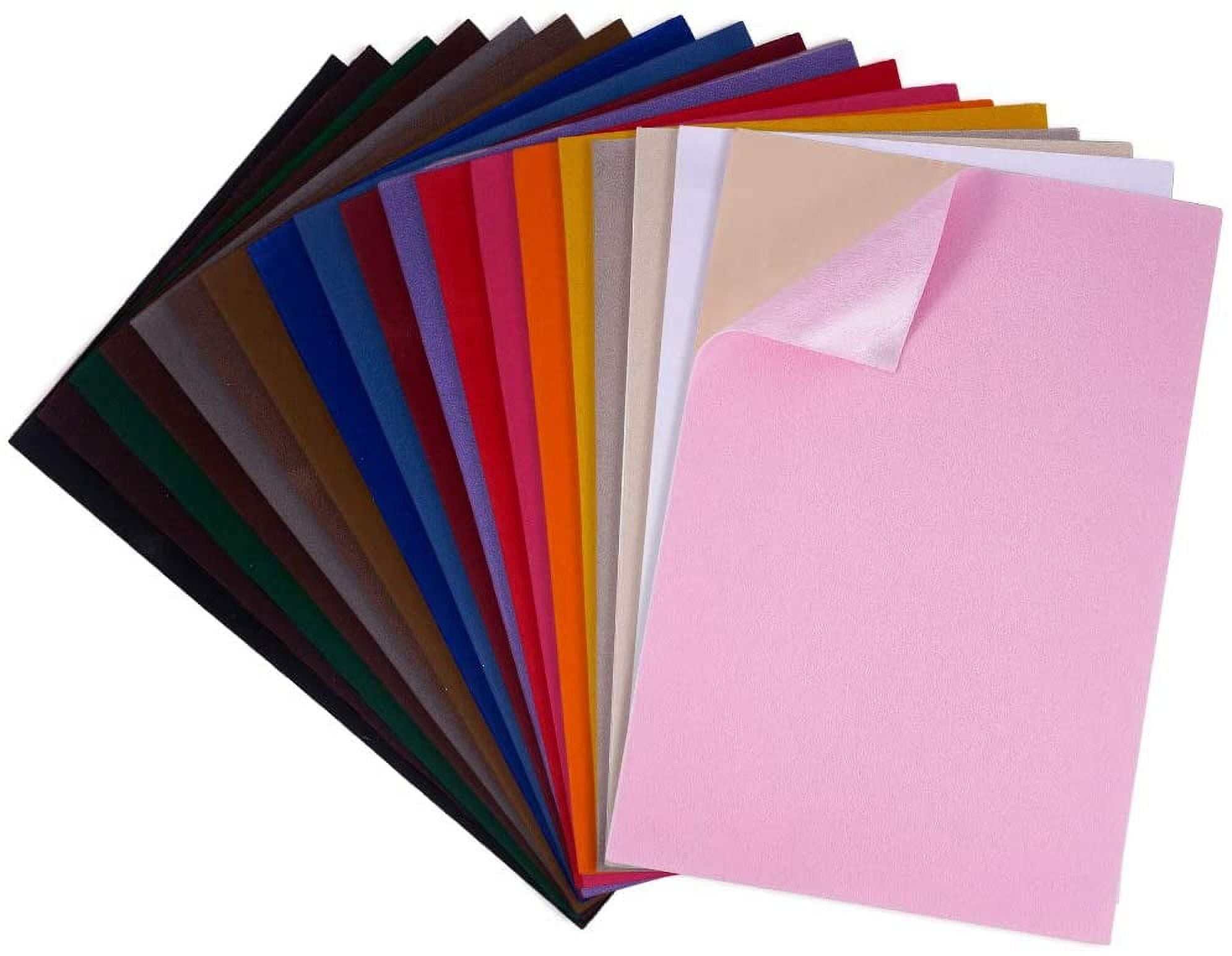 1 Set 19PCS Mixed Color Velvet Fabric Sticky Back Adhesive Back Sheets ...