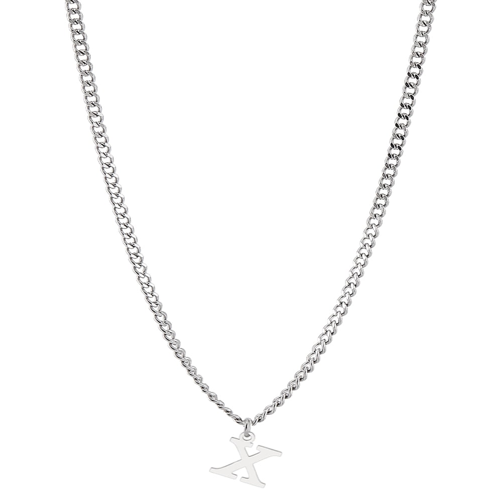 1 Set 1Pc 304 Stainless Steel Letter Pendant Necklaces Stainless Steel ...