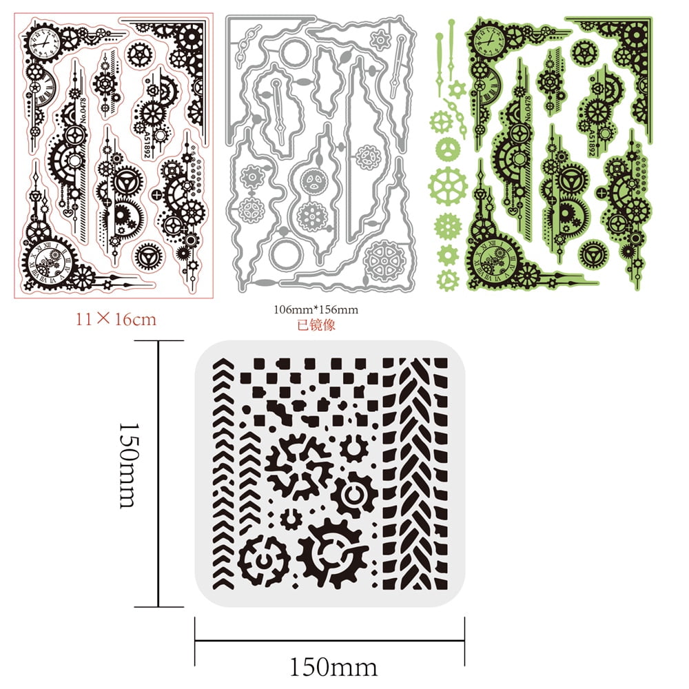 1 Set 1Pc PVC Plastic Clear Stamps with Carbon Steel Cutting Dies ...