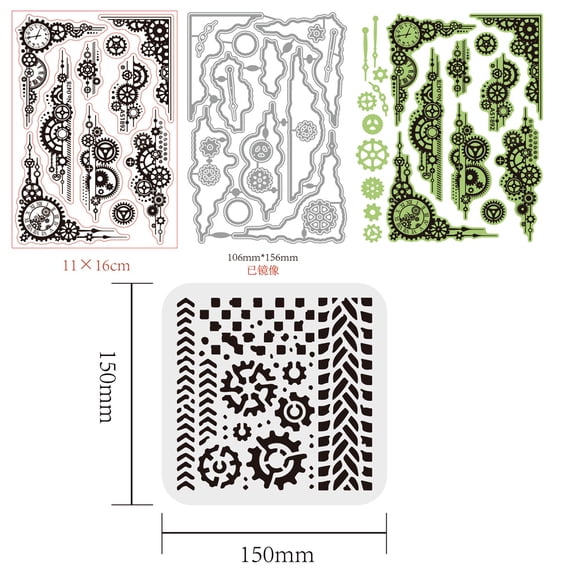 1 Set 1Pc PVC Plastic Clear Stamps with Carbon Steel Cutting Dies ...